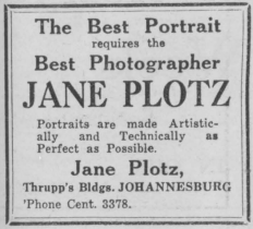 Jane Plotz advertisement via The Zionist Record.png | The Heritage Portal